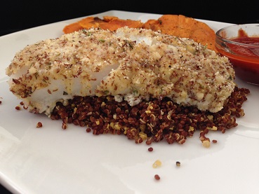 Baked Almond and Flax Crusted Cod