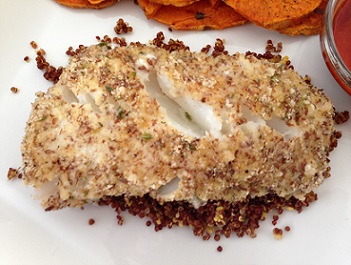 Baked Almond and Flax Crusted Cod