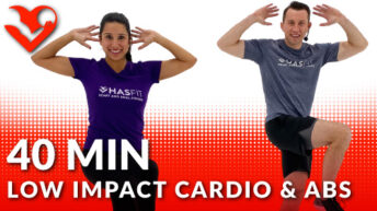 45 Min Standing Abs & Low Impact Cardio Workout - HASfit - Free Full ...